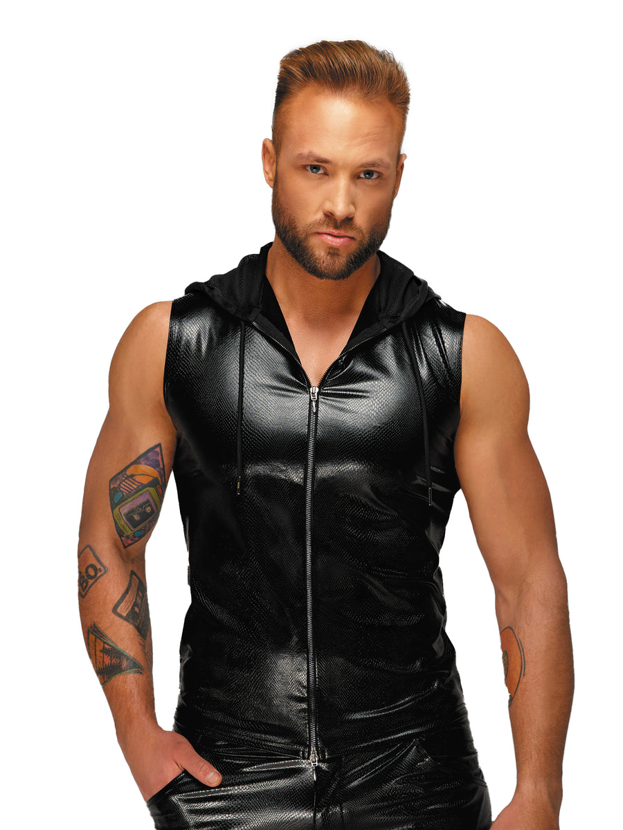 Lizard Wetlook Sleeveless Hoodie – Honour Clothing
