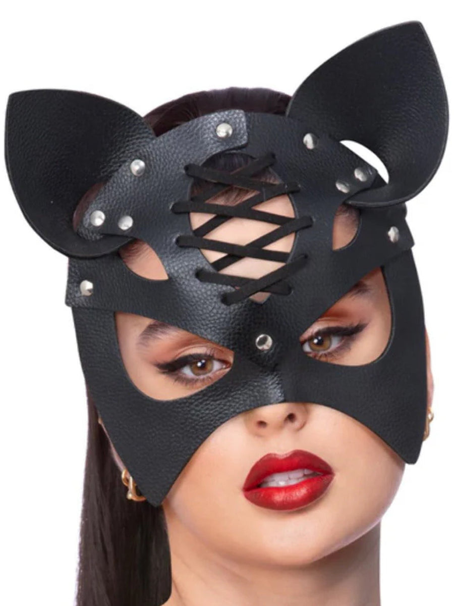 Faux Leather Cat Eye Mask – Honour Clothing