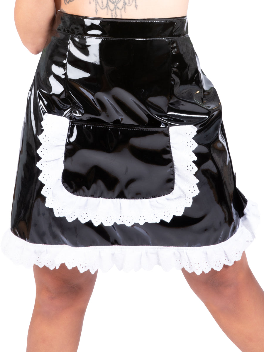 PVC Half Apron With White Lace Trim – Honour Clothing