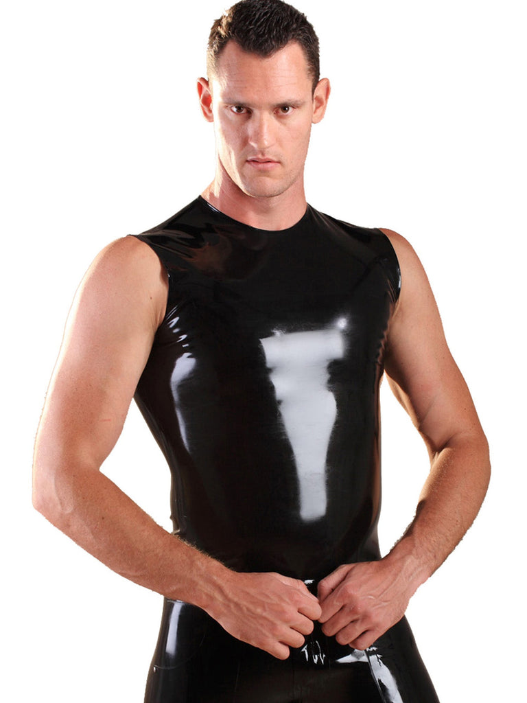 Latex/Rubber Sleeveless T Shirt in Blue – Honour Clothing