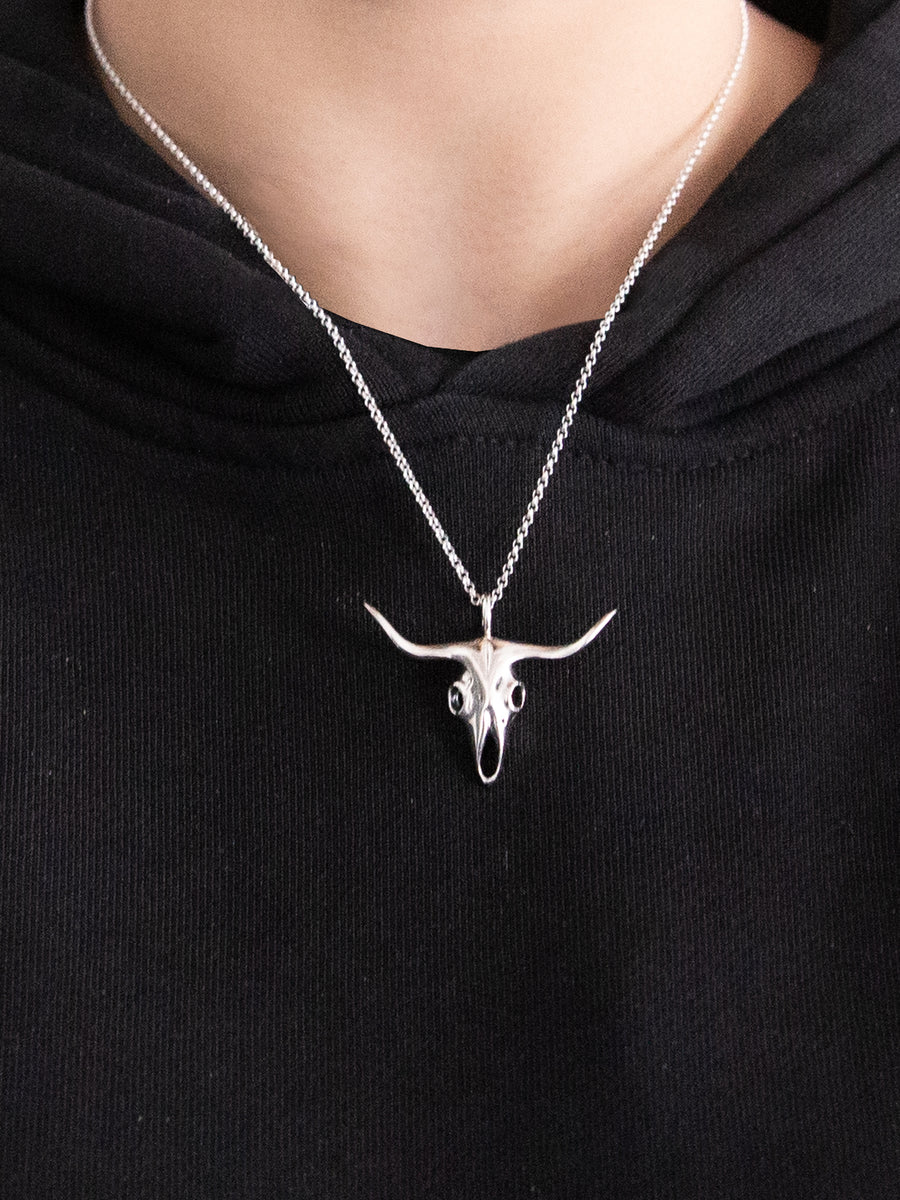Buba Silver Buffalo Skull Silver Pendant & Necklace Chain – Honour Clothing