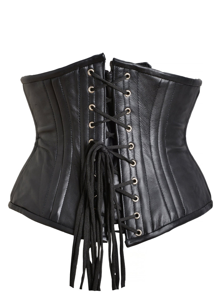 Black Leather Waist Cincher – Honour Clothing