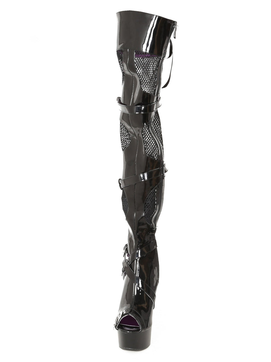 Black Panel Thigh High Boots – Honour Clothing