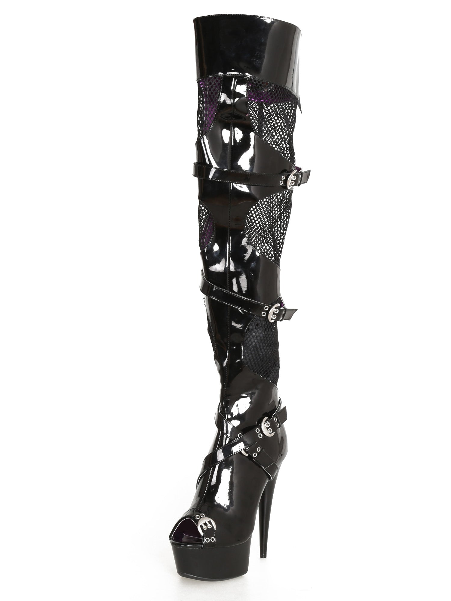 Black Panel Thigh High Boots – Honour Clothing