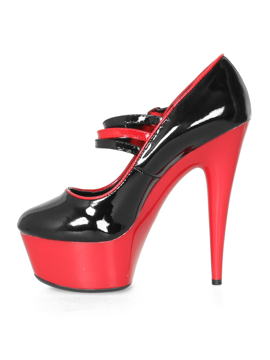High Gloss Vinyl Black & Red Shoes – Honour Clothing