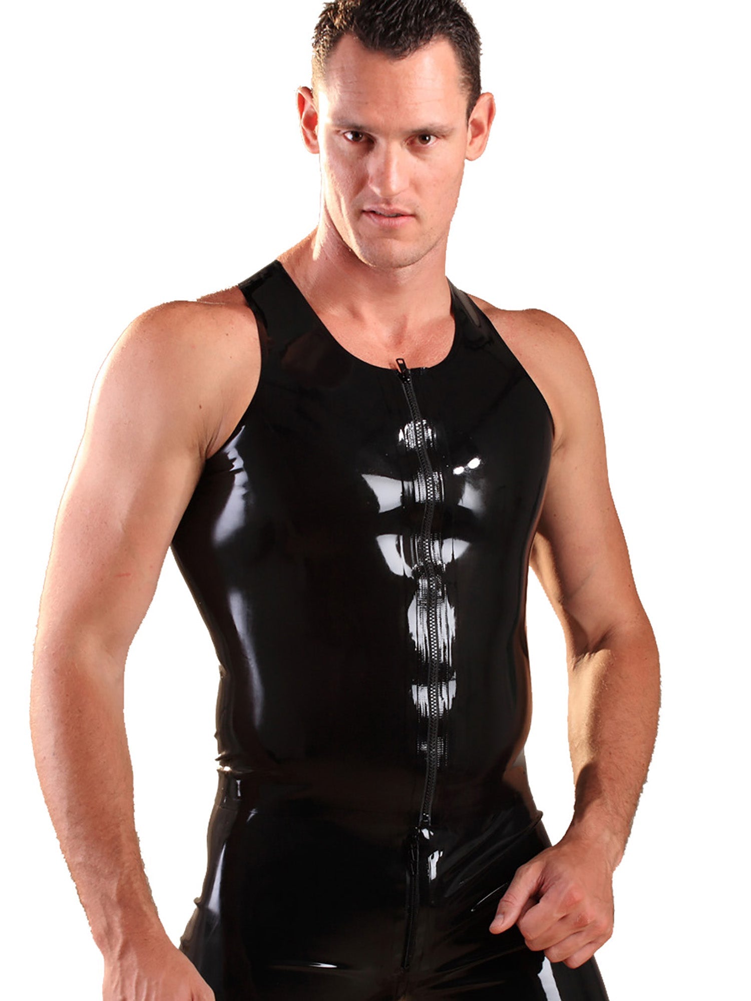 Latex/Rubber Vest With Zip – Honour Clothing