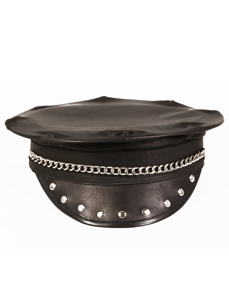Leather & Metal Studded Cap – Honour Clothing