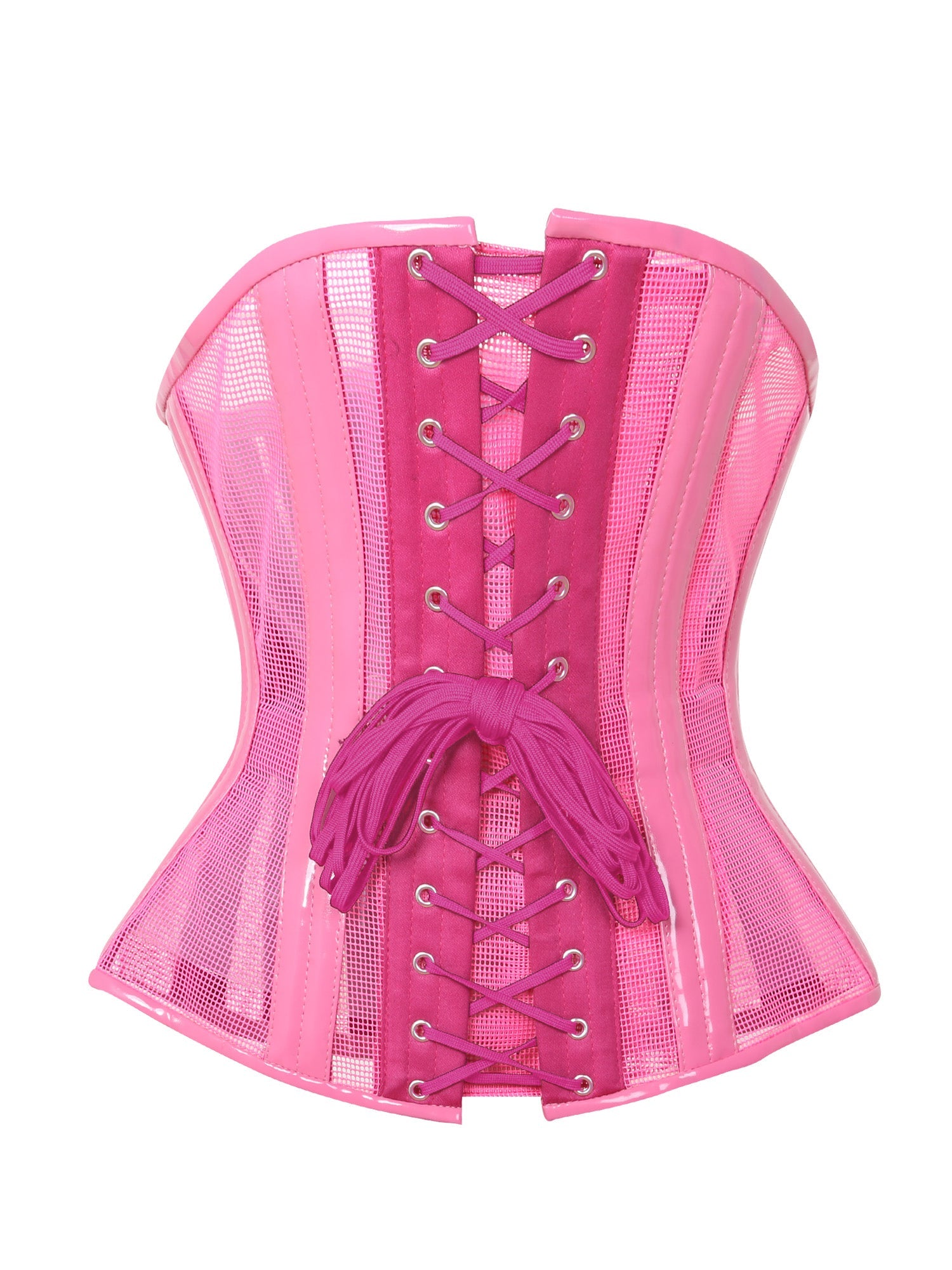 Pink Underbust Corset With Feature Mesh – Honour Clothing