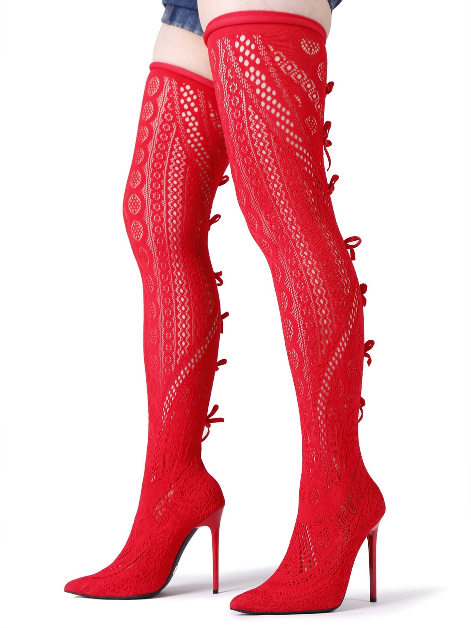 Red Thigh High Sephie Boots – Honour Clothing