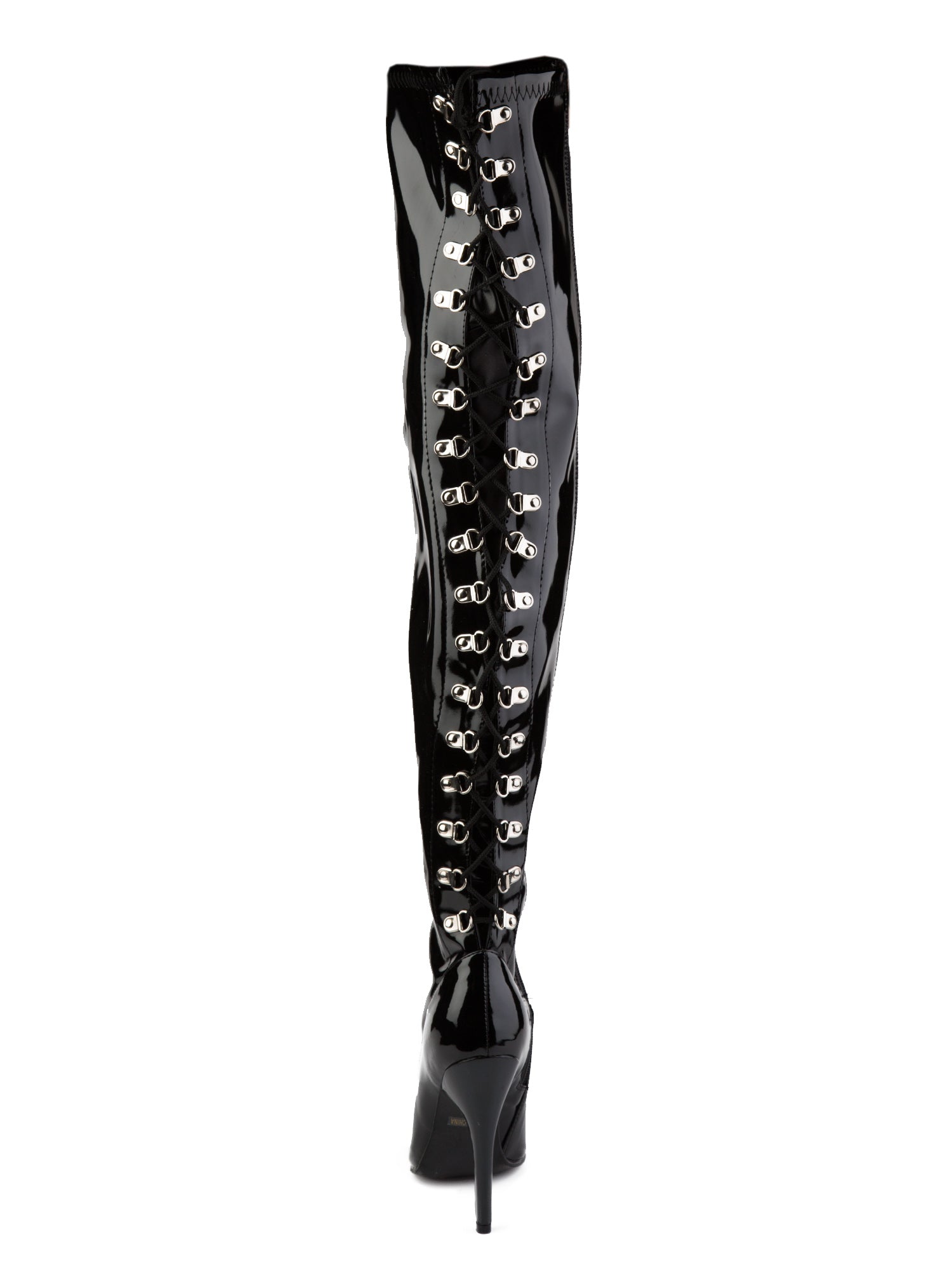 Shiny Black PVC Thigh High Boots – Honour Clothing