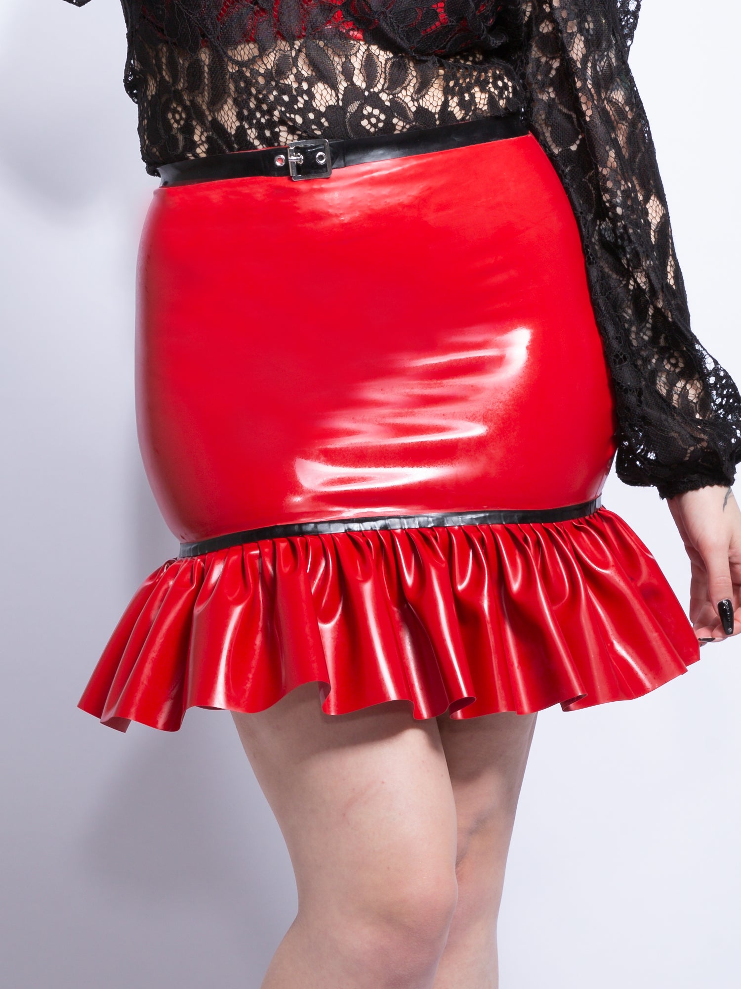 Frilly Rouge Latex/Rubber Skirt – Honour Clothing
